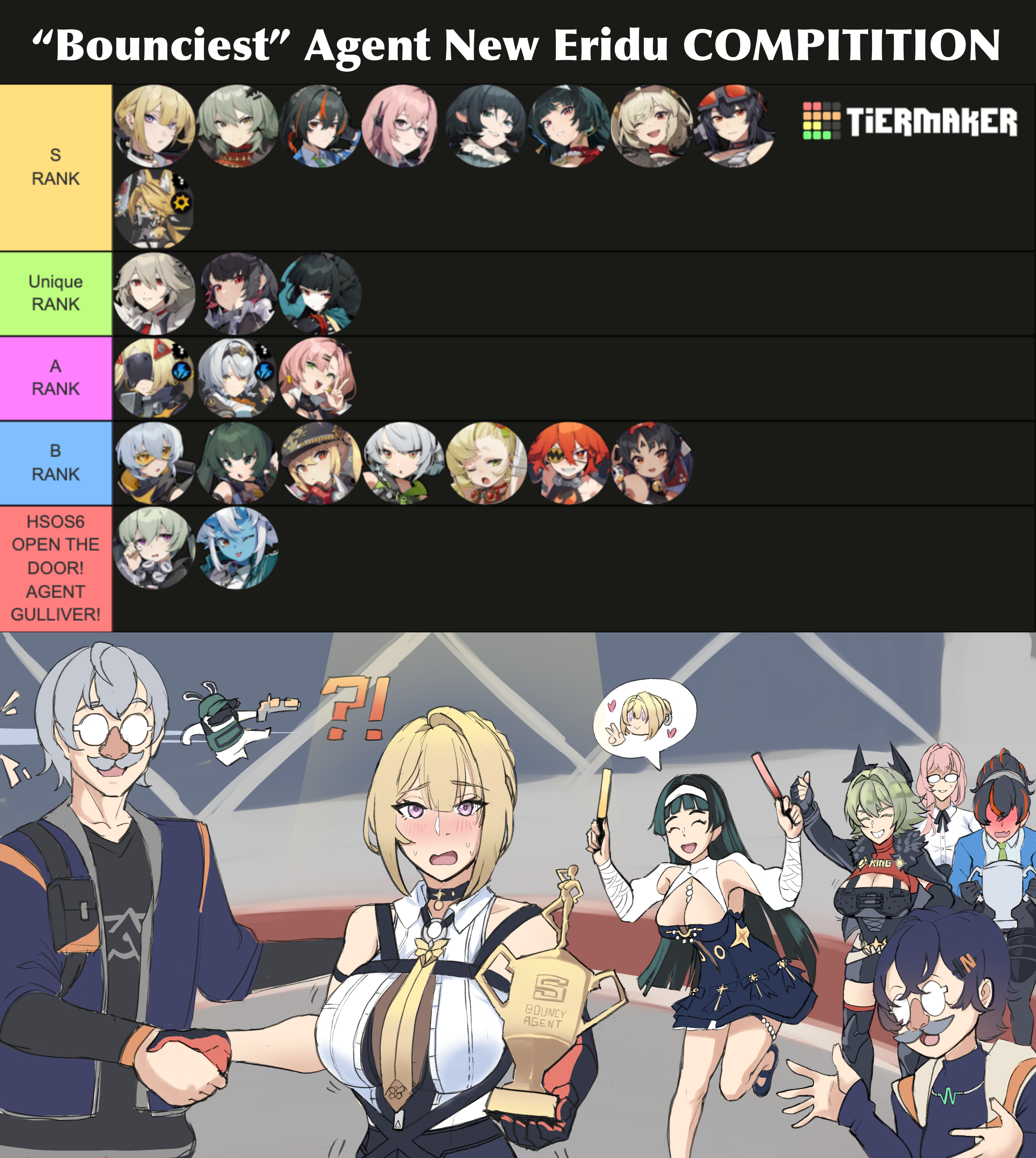 BBooru - !? 1boy 6+girls absurdres artist request astra yao belle (zenless zone zero) caesar ...