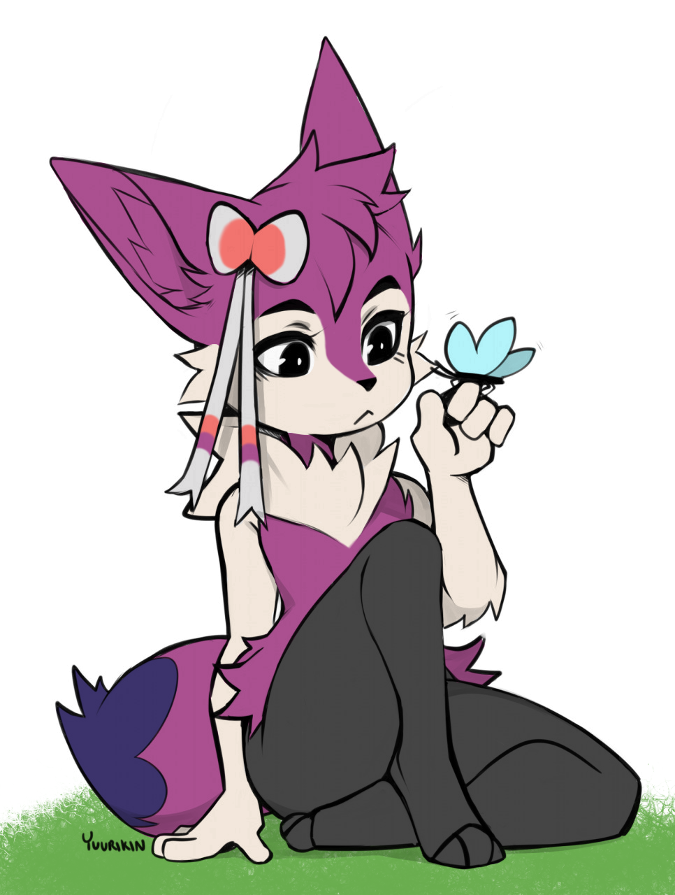 BBooru - anonymous artist anthro arthropod bow ribbon braixen butterfly ...