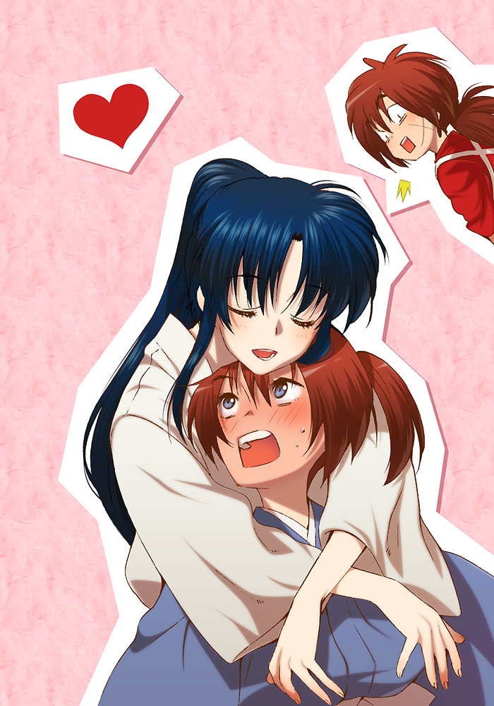 BBooru - 2boys blue eyes blue hair blush closed eyes family female ...