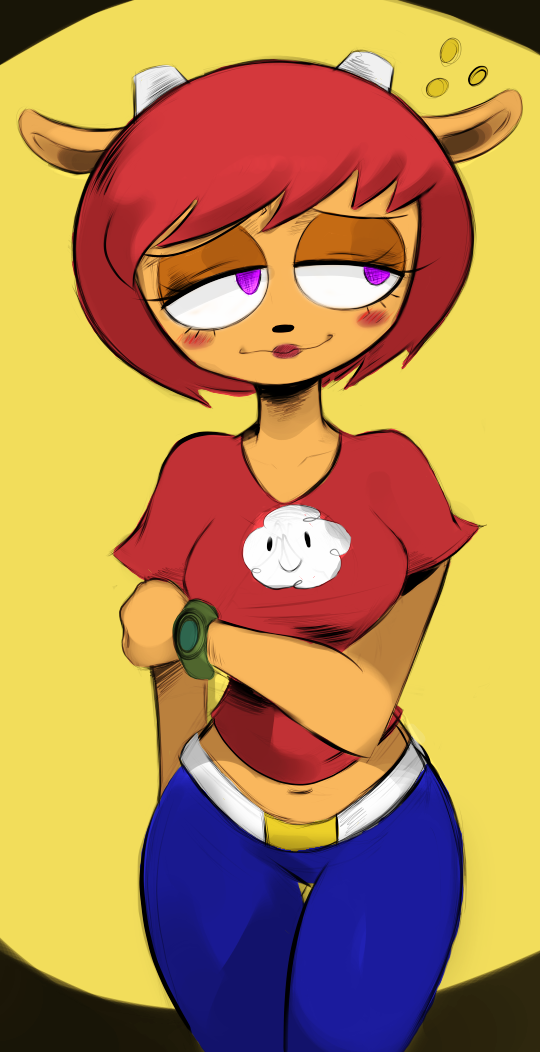 Bbooru 2017 Anthro Blush Bottomwear Bovid Breasts Caprine Clothing