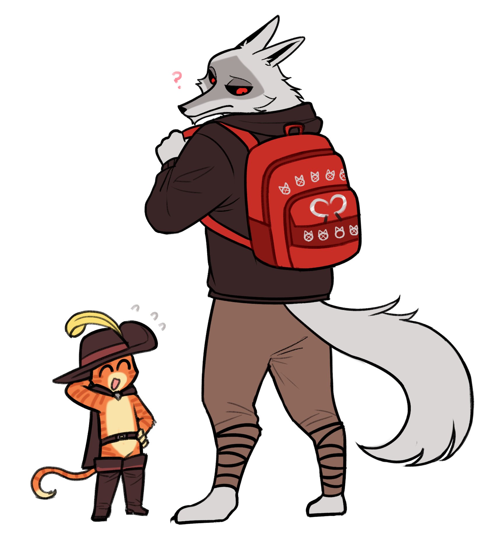 Bbooru Anthro Backpack Barefoot Belt Belt Buckle Black Claws Black Ears Black Nose Black