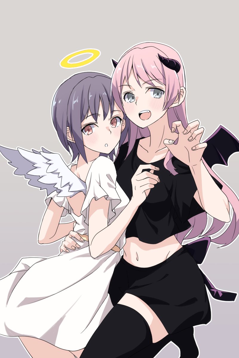 BBooru - 2girls angel angel and devil angel wings bang dream! bang dream! it's mygo!!!!! black ...