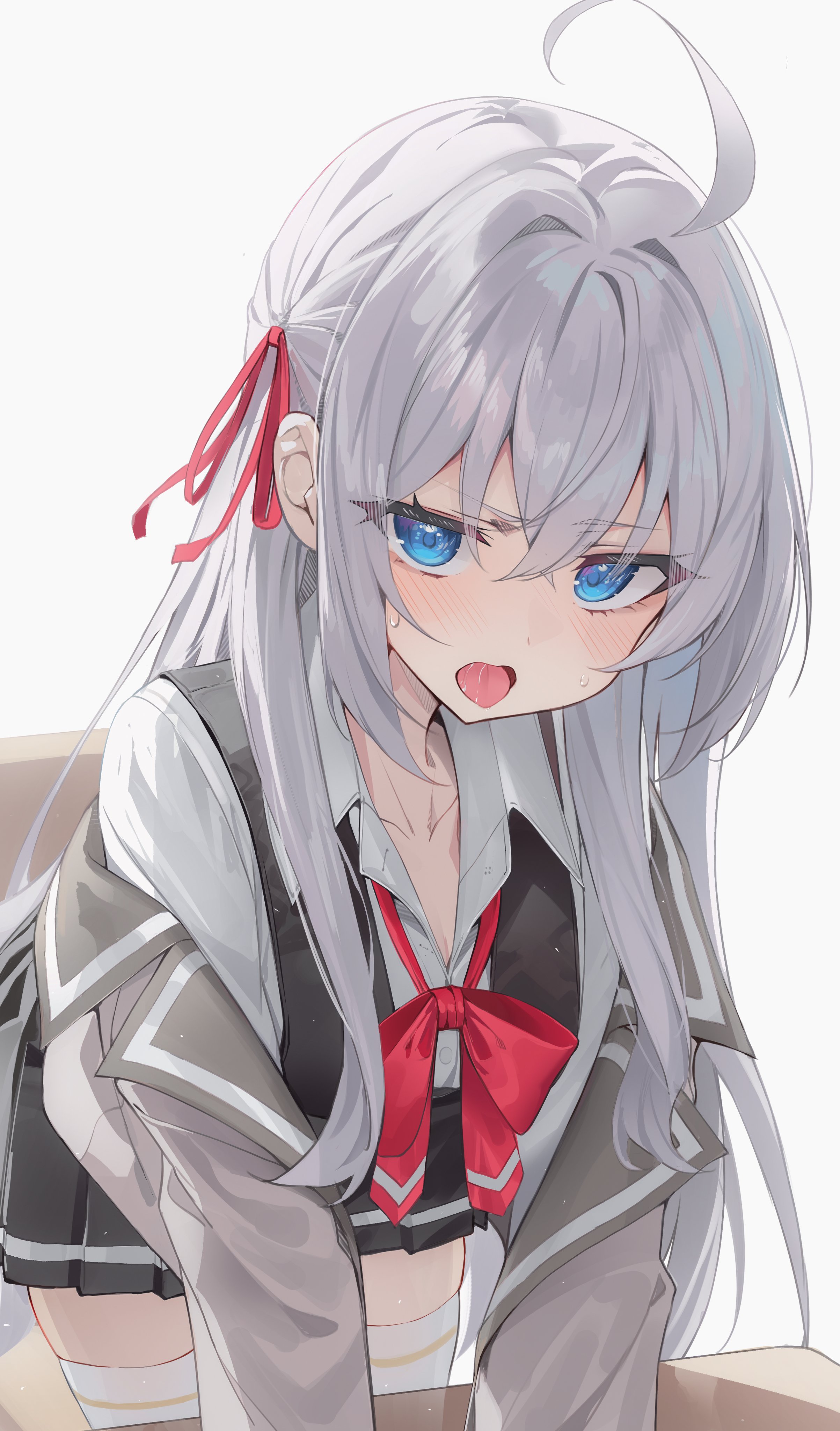 BBooru - absurdres ahoge alisa mikhailovna kujou black skirt black vest blazer blue eyes blush ...