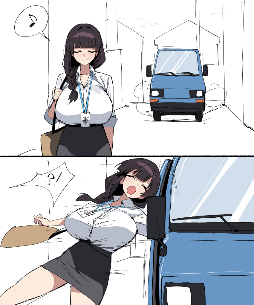 BBooru - !? absurdres black hair blue archive braid braided ponytail ...