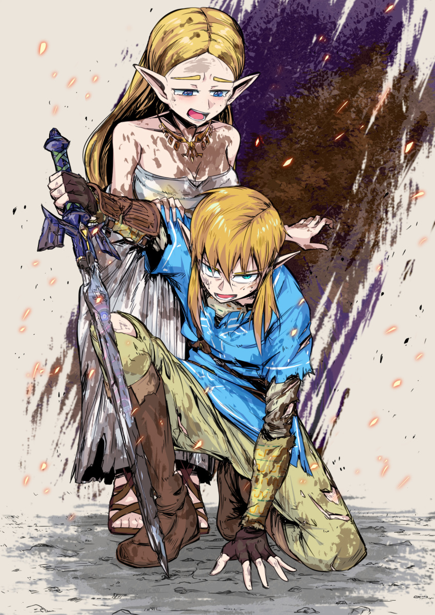 BBooru - 1boy bare shoulders blonde hair champion's tunic (zelda ...