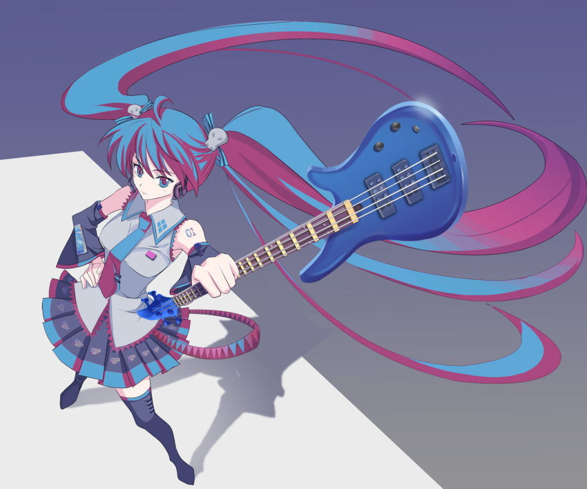 BBooru - bad id bad pixiv id bass guitar blue hair female hatsune miku ...
