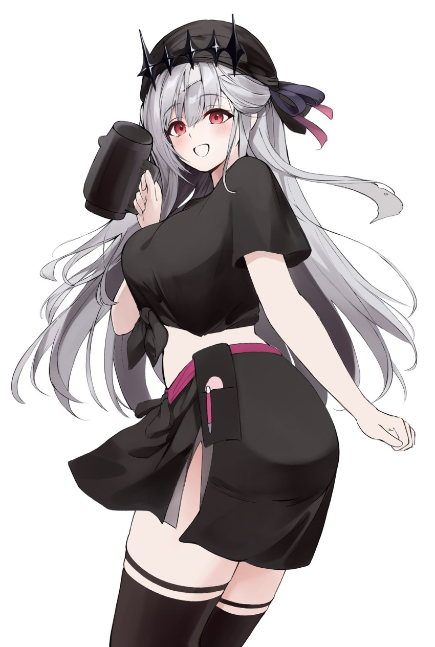 BBooru - black shirt black skirt black thighhighs female goddess of ...