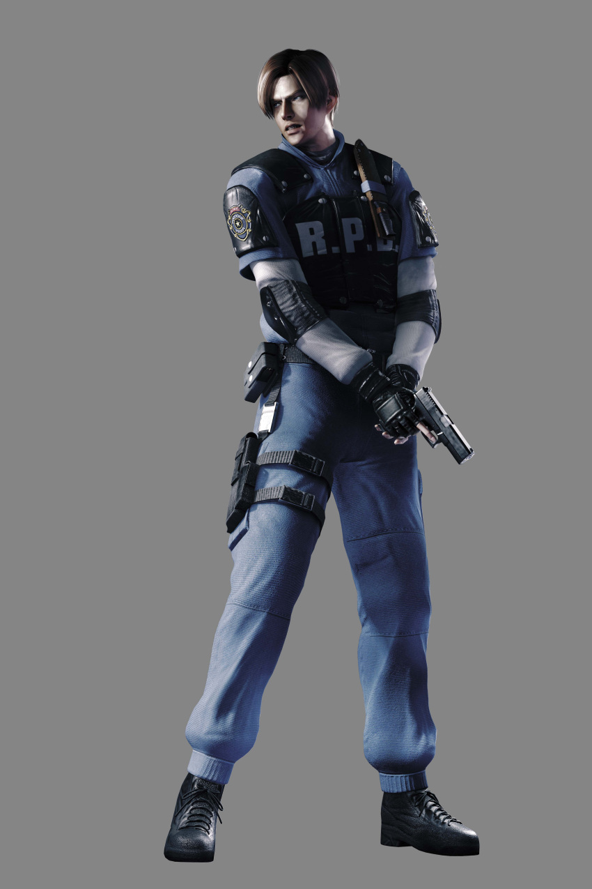 BBooru - 1boy absurdres capcom gun highres leon s kennedy male male ...