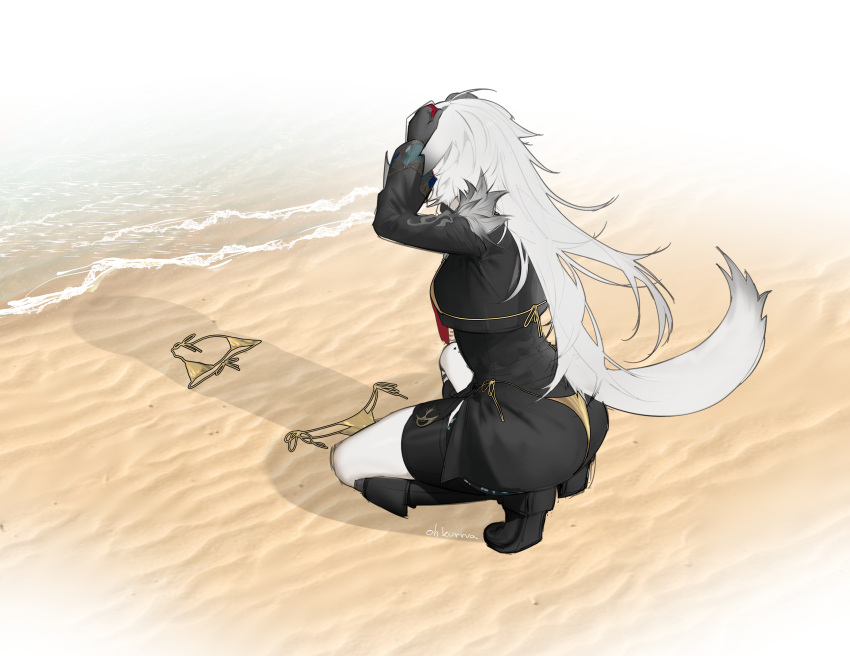 BBooru - absurdres arknights artist name ass beach bikini bikini over ...