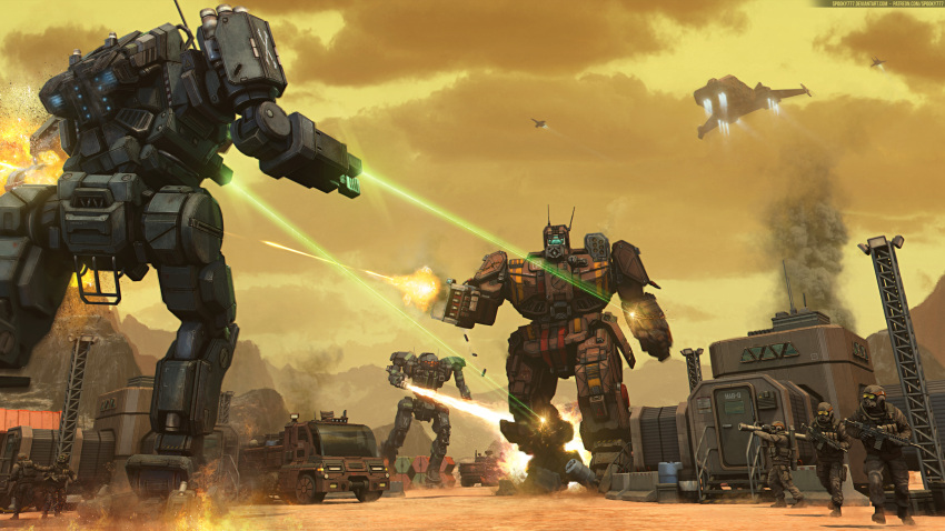 BBooru - 5boys absurdres aircraft airplane artist name autocannon ...