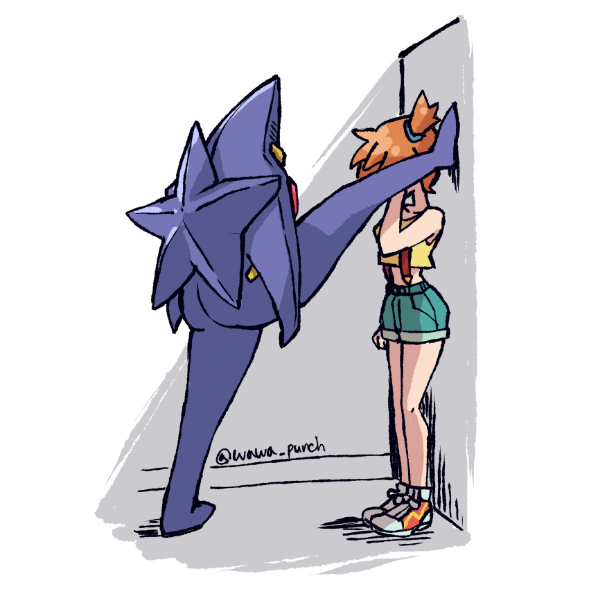 BBooru - absurdres arm at side commentary request female foot kabedon ...