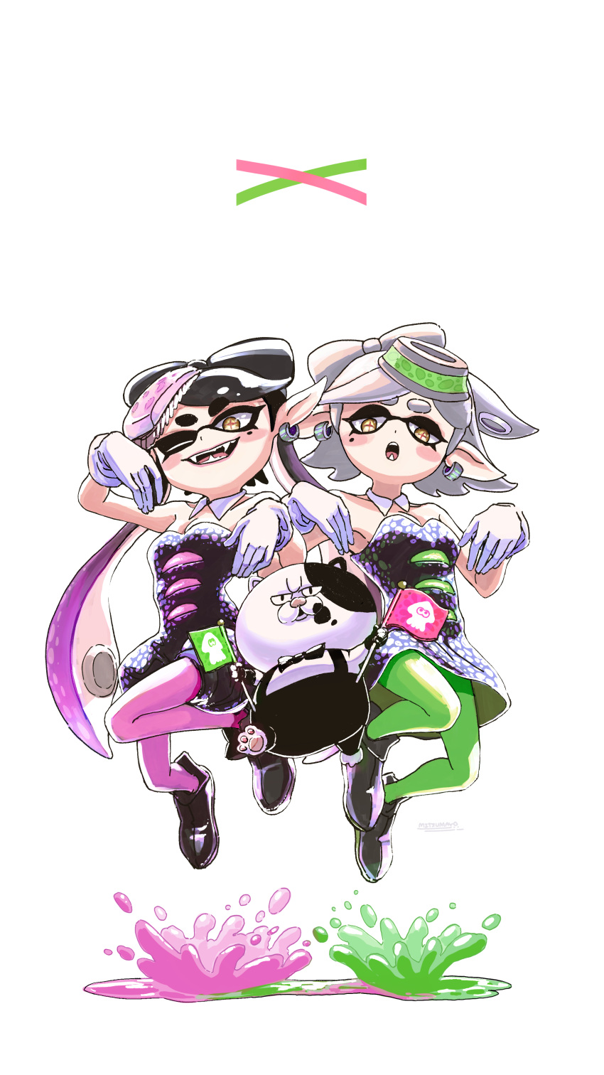 BBooru - 2girls absurdres black dress black hair callie (splatoon ...