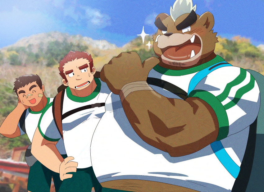 BBooru - anthro ashigara (tas) backpack bear belly brown body brown fur ...