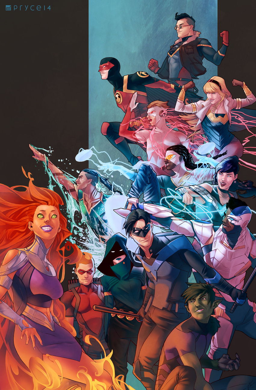 BBooru - 6+boys abs alien aqua lad aqualad arm cannon arrow bart allen ...