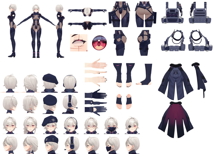 BBooru - absurdres ahoge beret black nails braid commentary covered ...