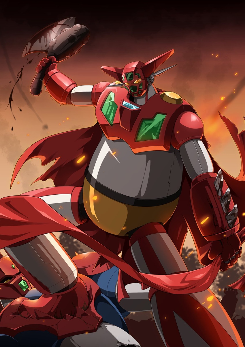 BBooru - axe blood blood on weapon cape debris embers gamiani zero ...
