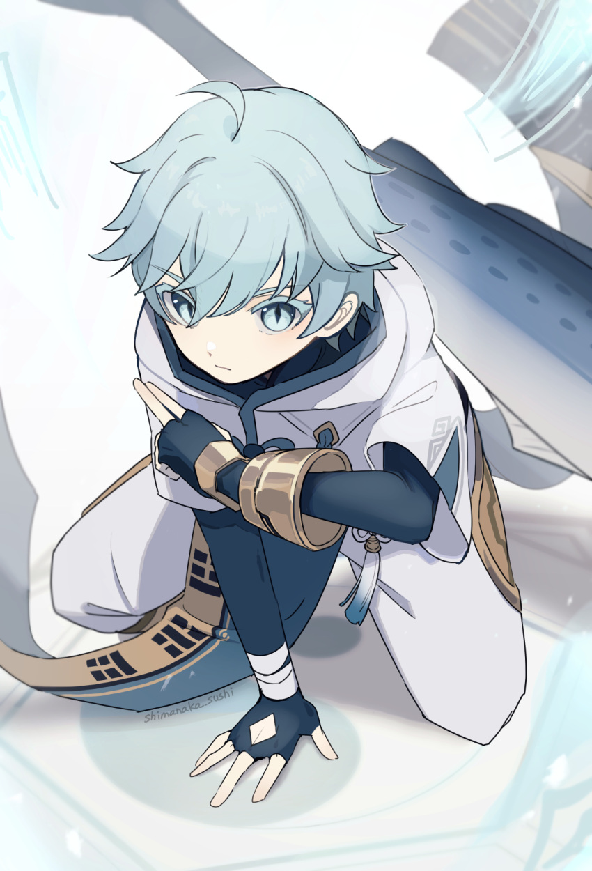 BBooru - 1boy blue eyes blue hair chinese clothes chongyun (genshin ...