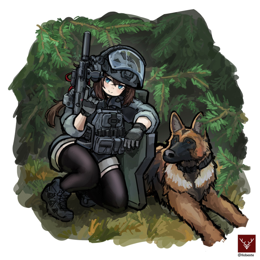 BBooru - ammunition pouch black gloves black shoes black thighhighs ...