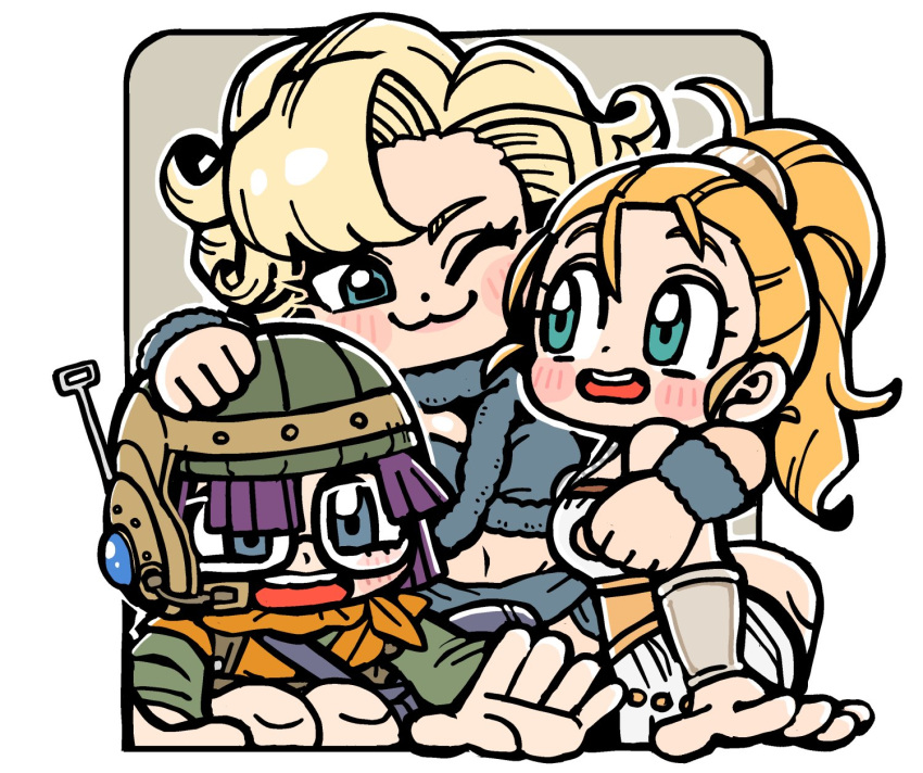 BBooru - 3girls :3 antennae ayla (chrono trigger) bag bkub blonde hair ...