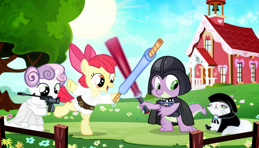BBooru - amber eyes apple bloom (mlp) armor cloak clothing cloud ...