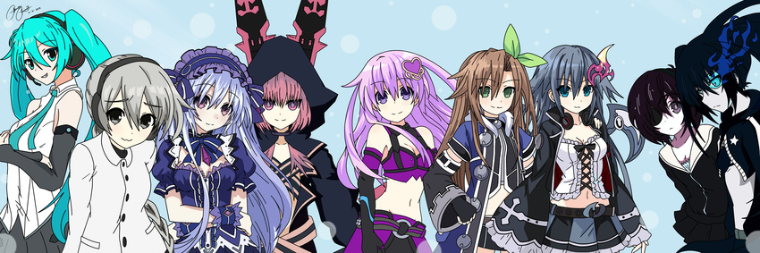 BBooru - 9girls absurdres aqua eyes black hair black matagi black rock ...